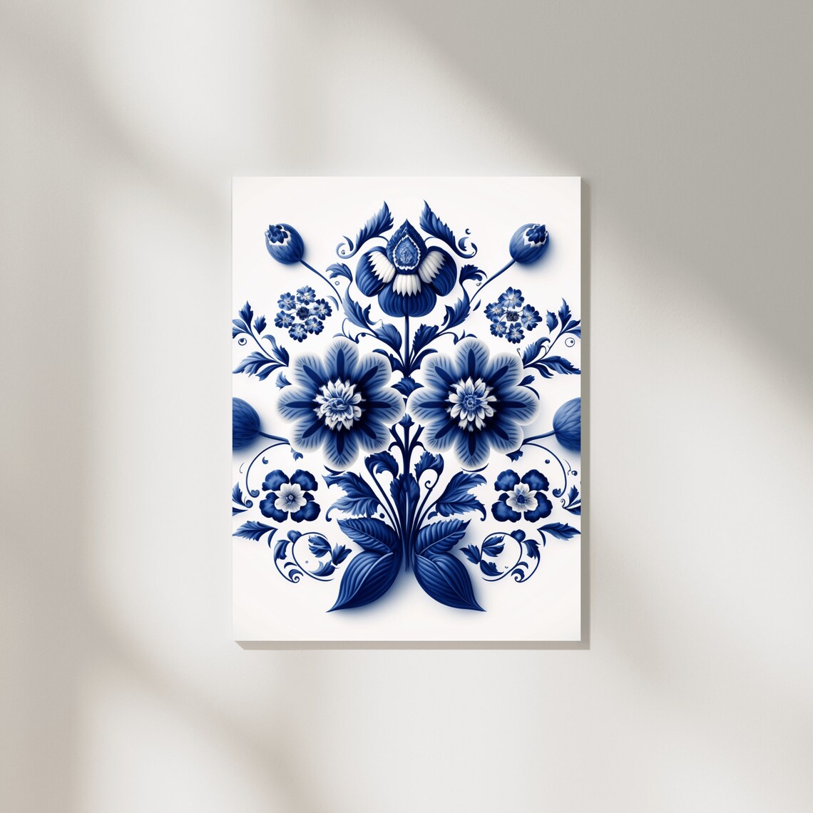 Delft Blue Flower Patterns & Cutouts | Digital Paper | Printable ...