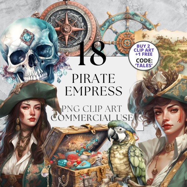 Female Pirate Clipart - Etsy