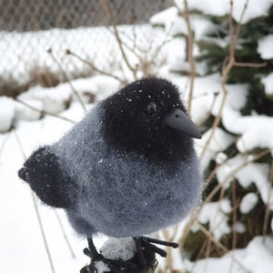 Gray Crow. Natural Wool Sculpture - Etsy