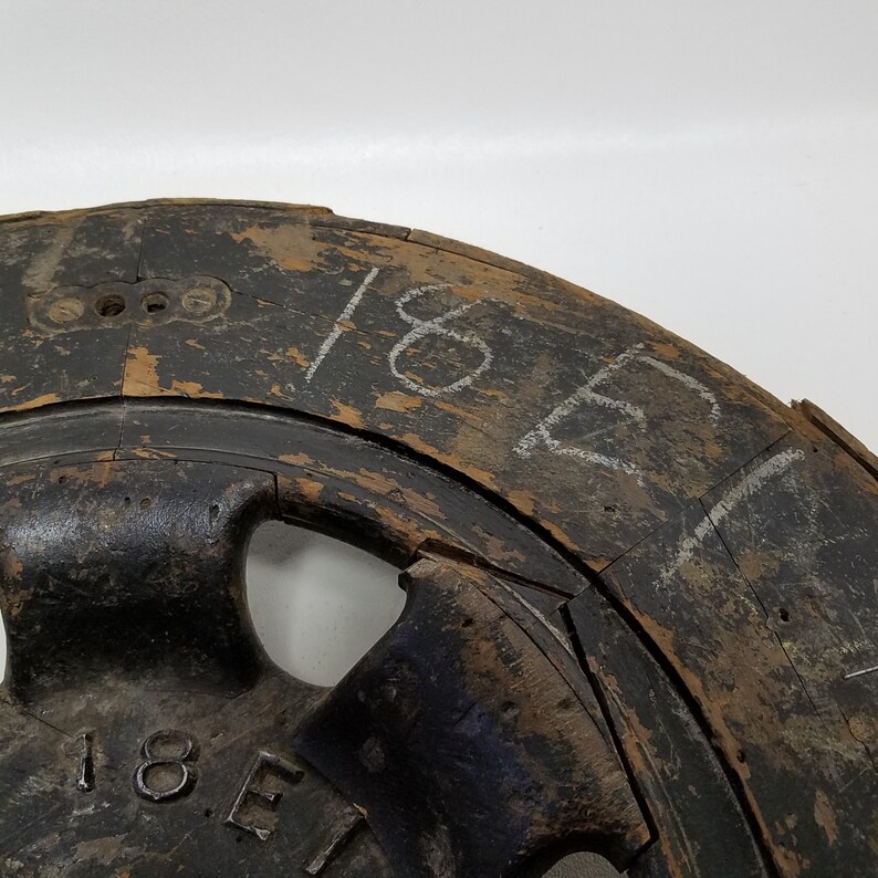 Large Antique Wood Foundry Mold Train Wheel Foundry Mold Large Black ...