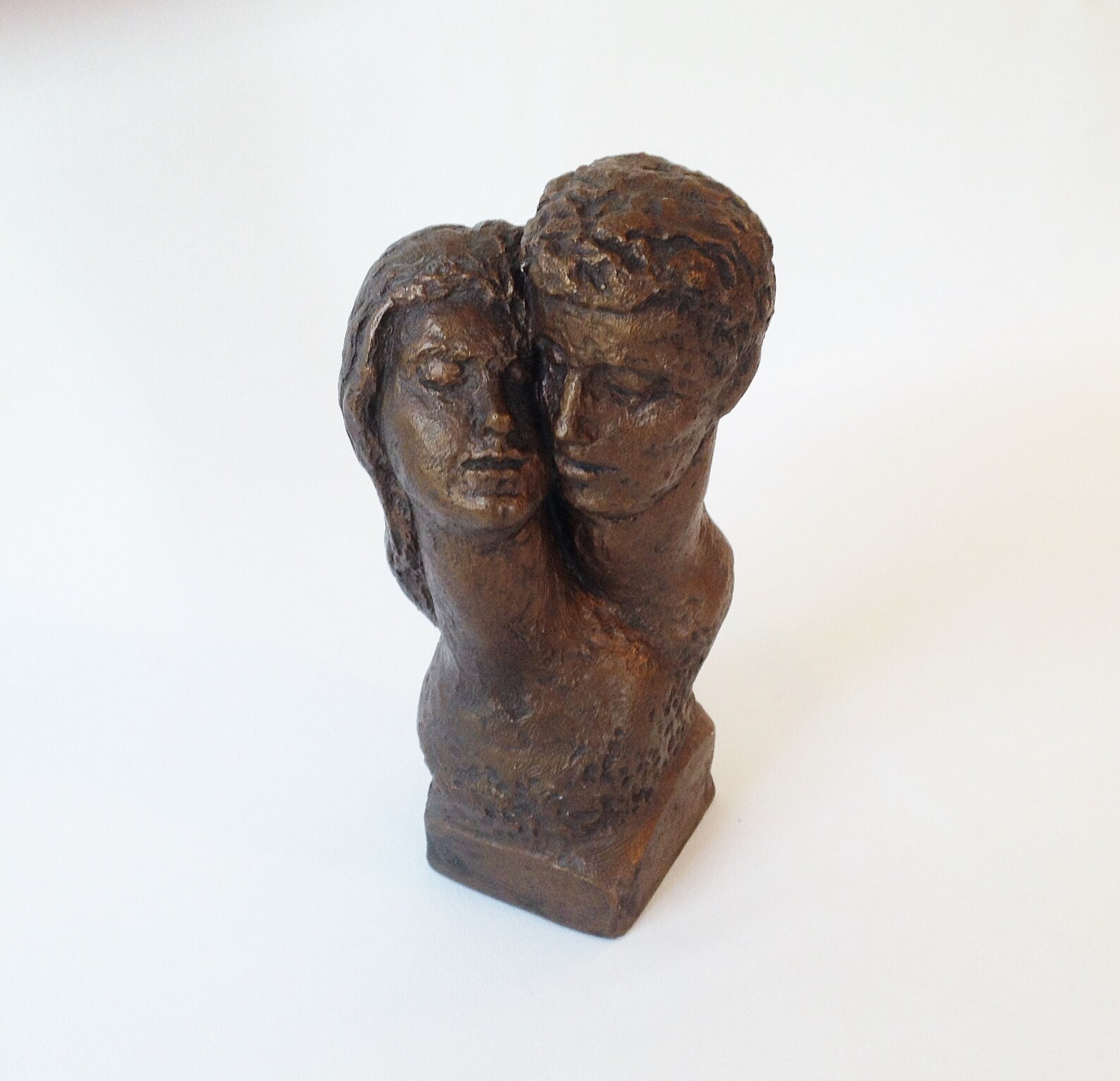 Statue - Entwined - 1970's Bronzed Plaster Statue of a Man and Women ...