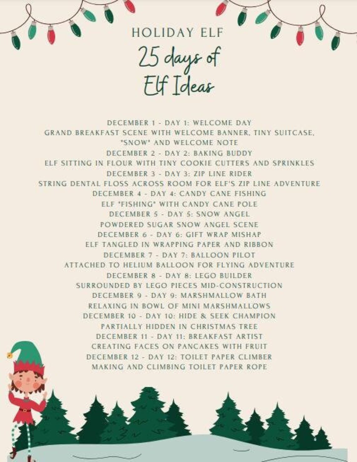 DIY Holiday Elf Activities Guide - 25 Days of Christmas Magic, Daily ...