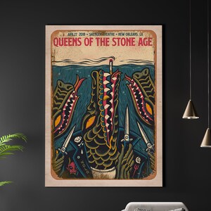 QOTSA REPRODUCTION Gig Poster Matte A3 A4 Art Print. Queens of the ...