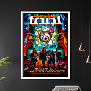 Tool Gig Poster Matte A3 A4 Art Print. San Diego 2014. Vintage Rock ...