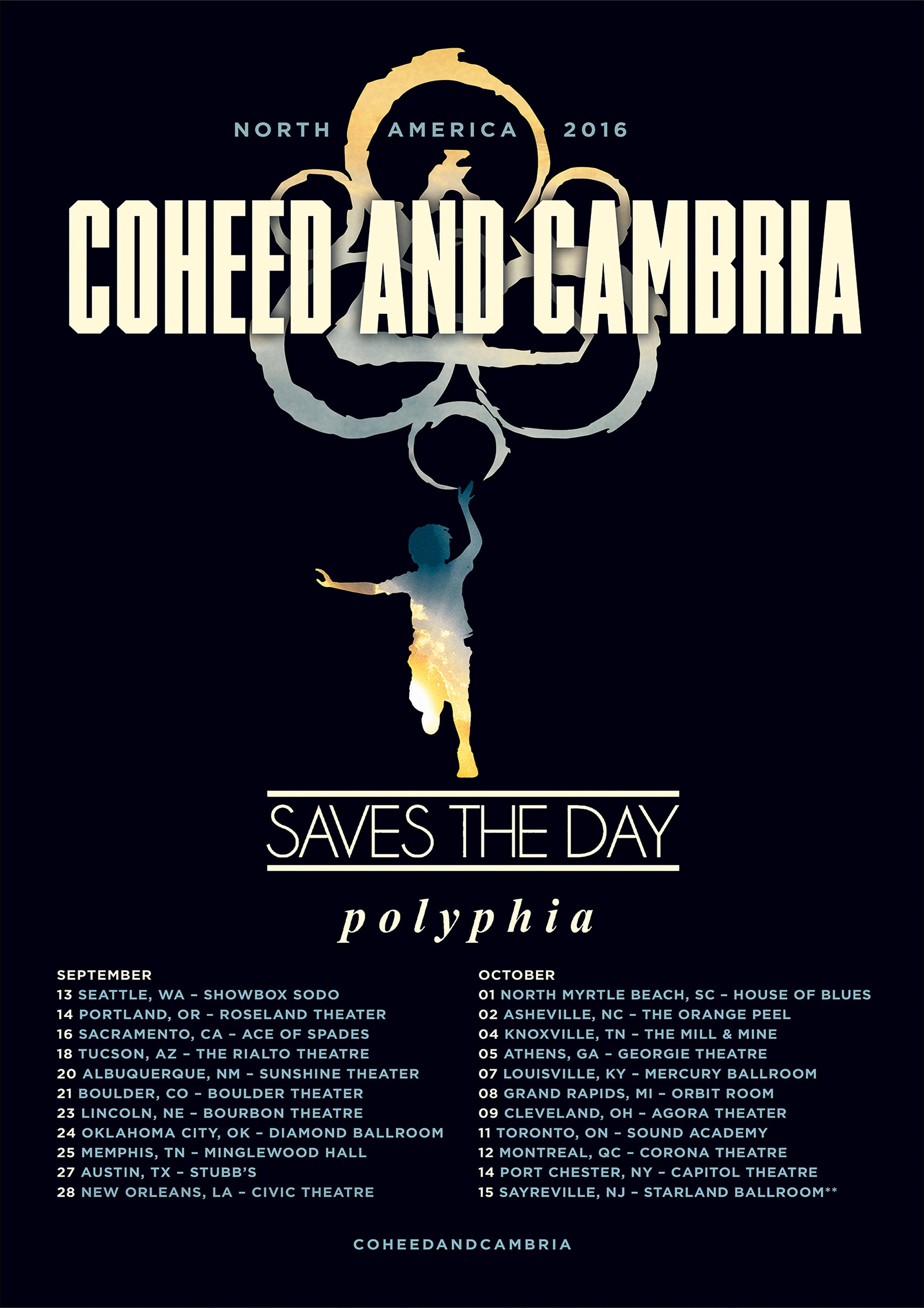Coheed and Cambria North America Tour 2016 REPRODUCTION Gig Poster ...