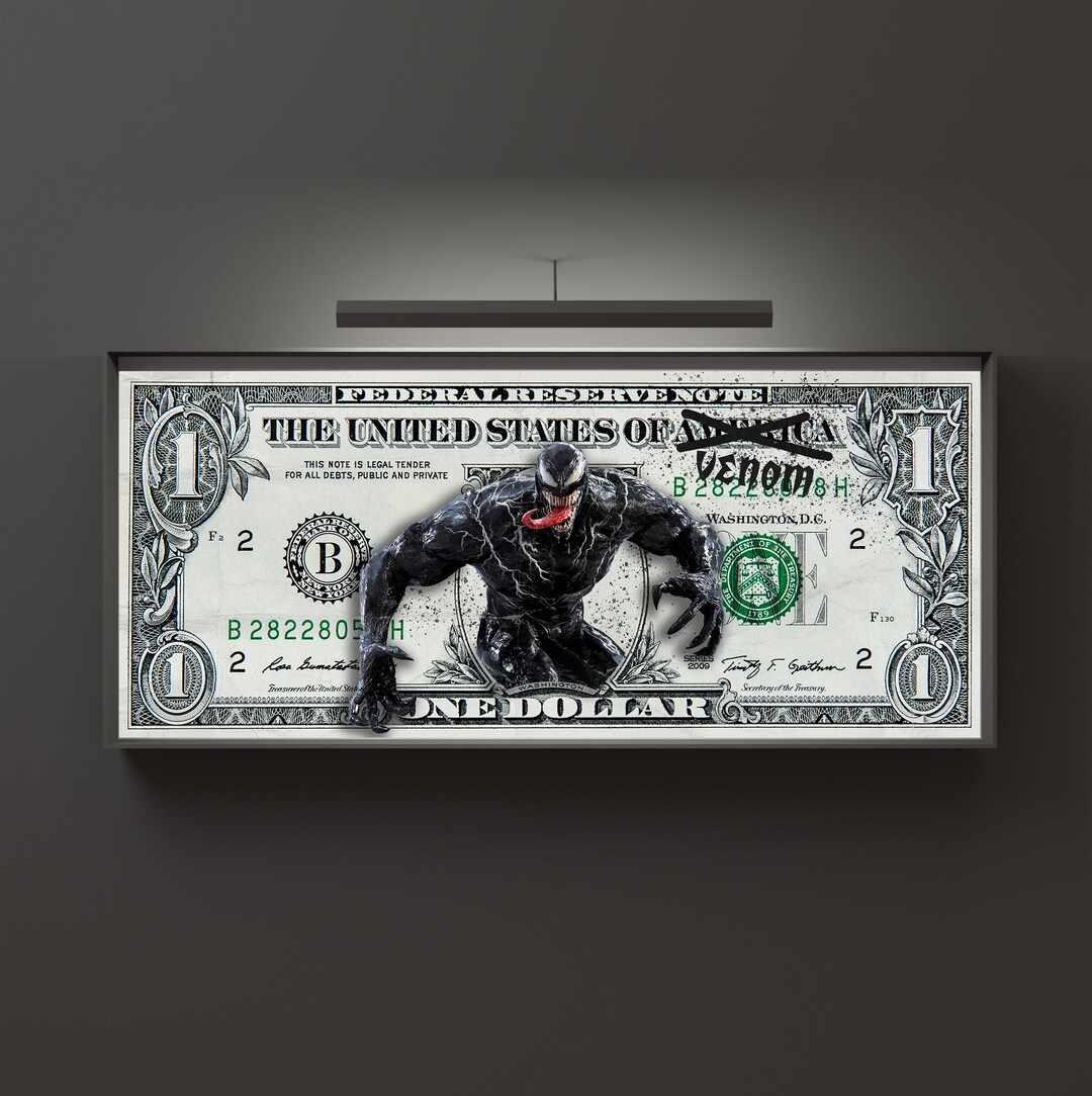 Venom Dollar Bill A3 A4 Matte Fine Art Print. Pop Culture Retro TV Film ...