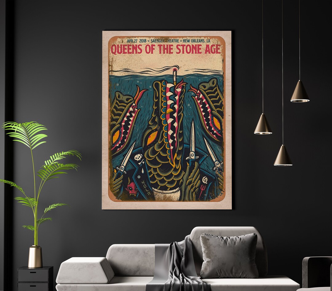 QOTSA REPRODUCTION Gig Poster Matte A3 A4 Art Print. Queens of the ...
