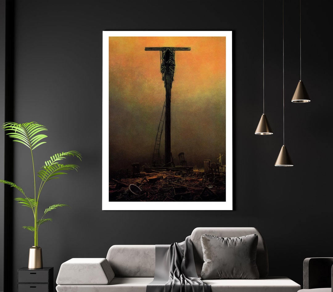 The Crucifix by Zdzisław Beksiński A3 A4 Matte Art Print. Classic ...