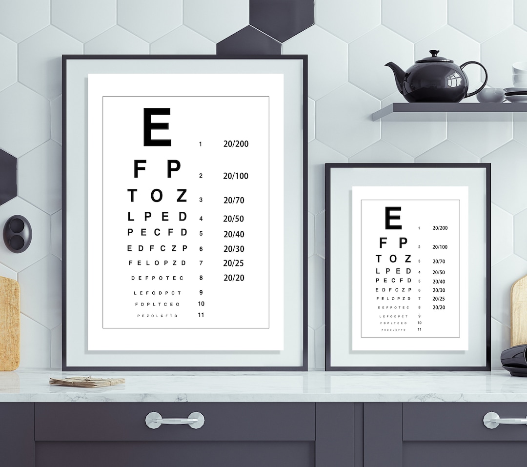 Eye Test Chart Poster Print: Vision Test, Health Check (UK) - Etsy