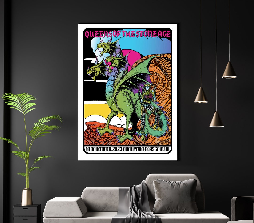 QOTSA REPRODUCTION Gig Poster Matte A3 A4 Art Print. Queens of the ...