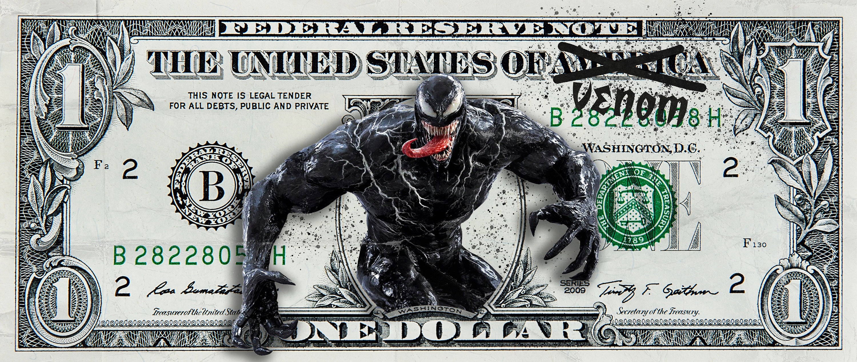 Venom Dollar Bill A3 A4 Matte Fine Art Print. Pop Culture Retro TV Film ...