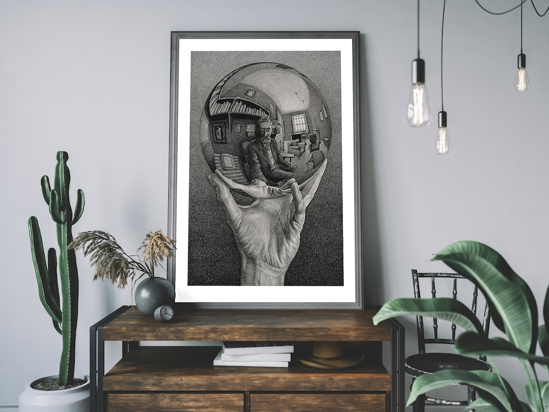MC Escher Hand With Reflecting Sphere Art Print: Optical Illusion ...