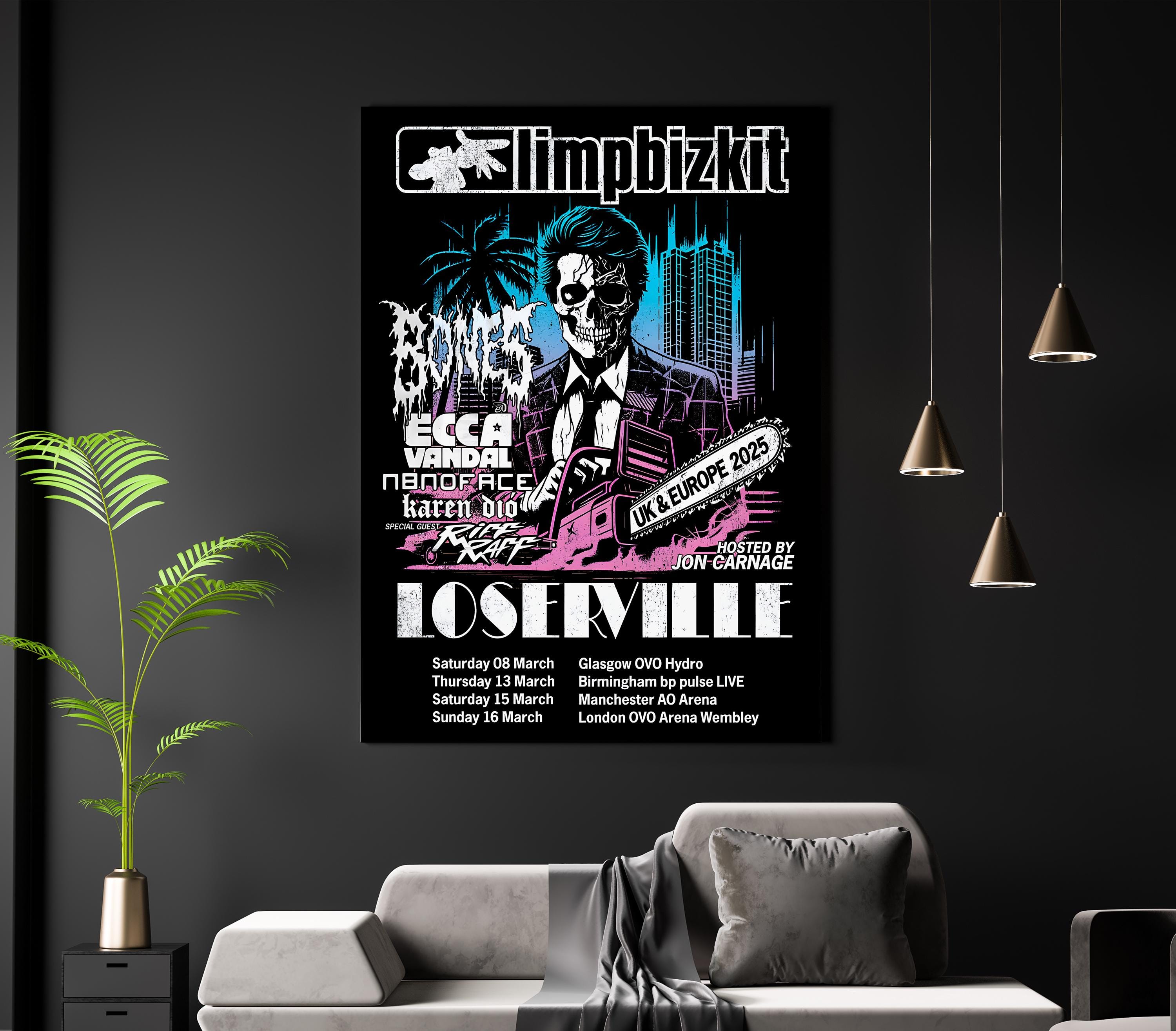 Limp Bizkit REPRODUCTION Gig Poster Matte A2 A3 A4 Art Print. UK Tour ...