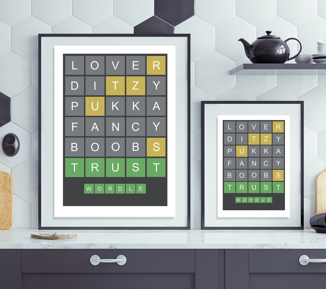 TRUST Wordle A3 A4 Matte Fine Art Print. Lovers Valentines Day Gift ...