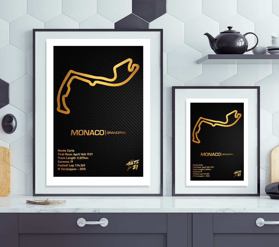 Monaco Grand Prix Track Map Art Print: Formula 1, Motogp - Etsy