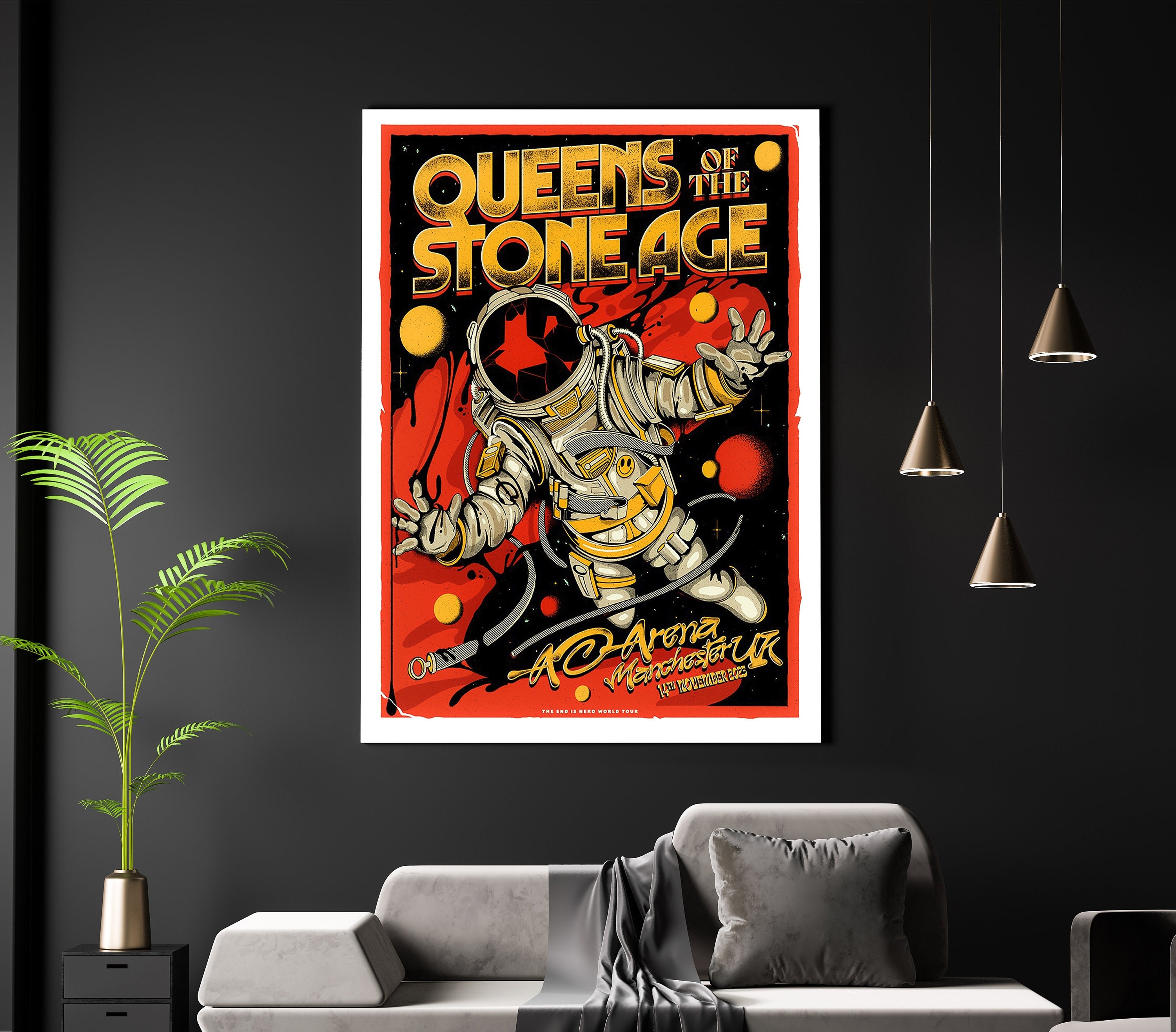 QOTSA REPRODUCTION Gig Poster Matte A3 A4 Art Print. Queens of the ...