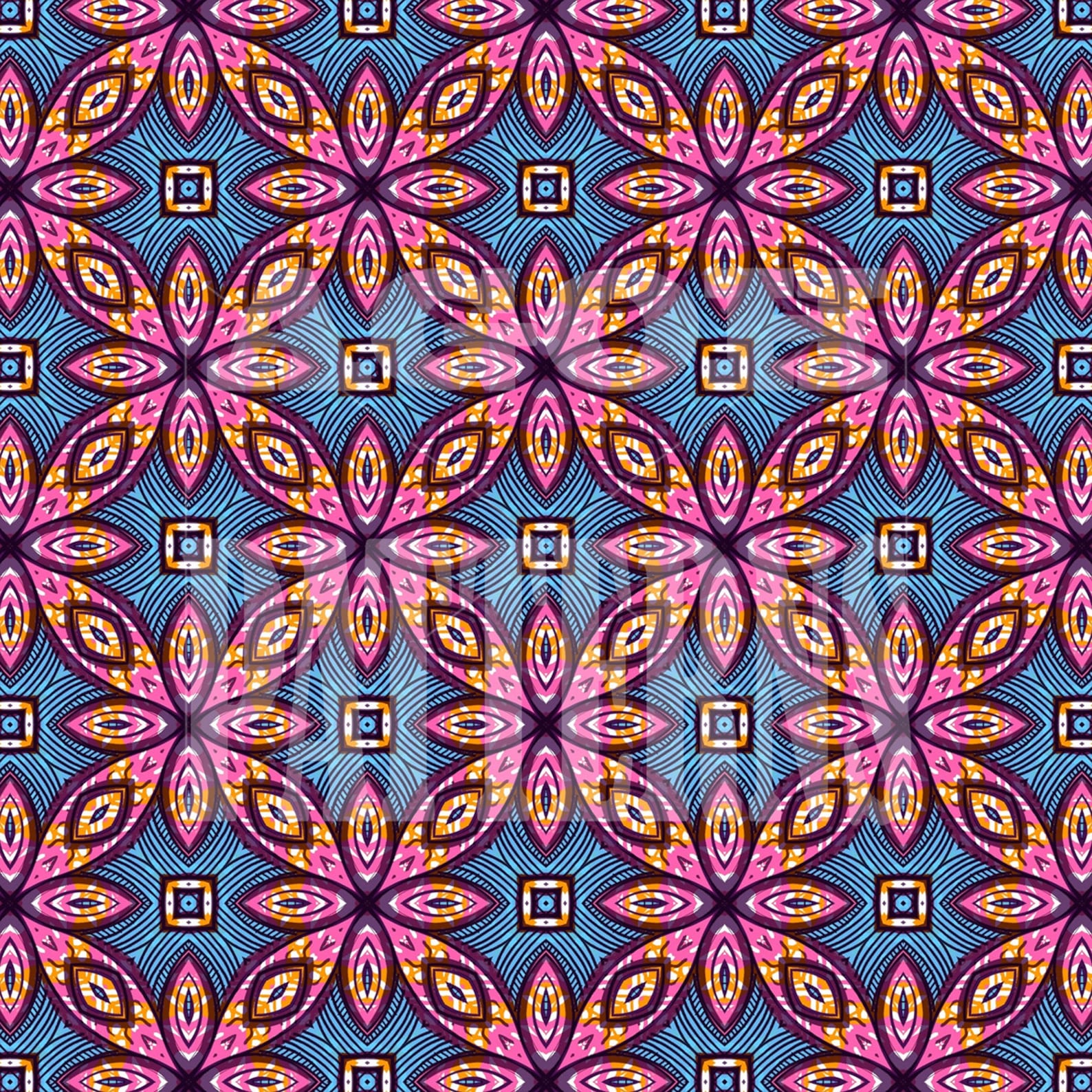 Miscellaneous Blue Ankara Style Patterns - Afrique Papier Digital ...