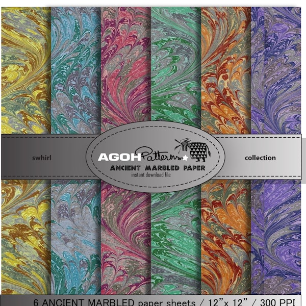 Marbled Paper Book - Etsy