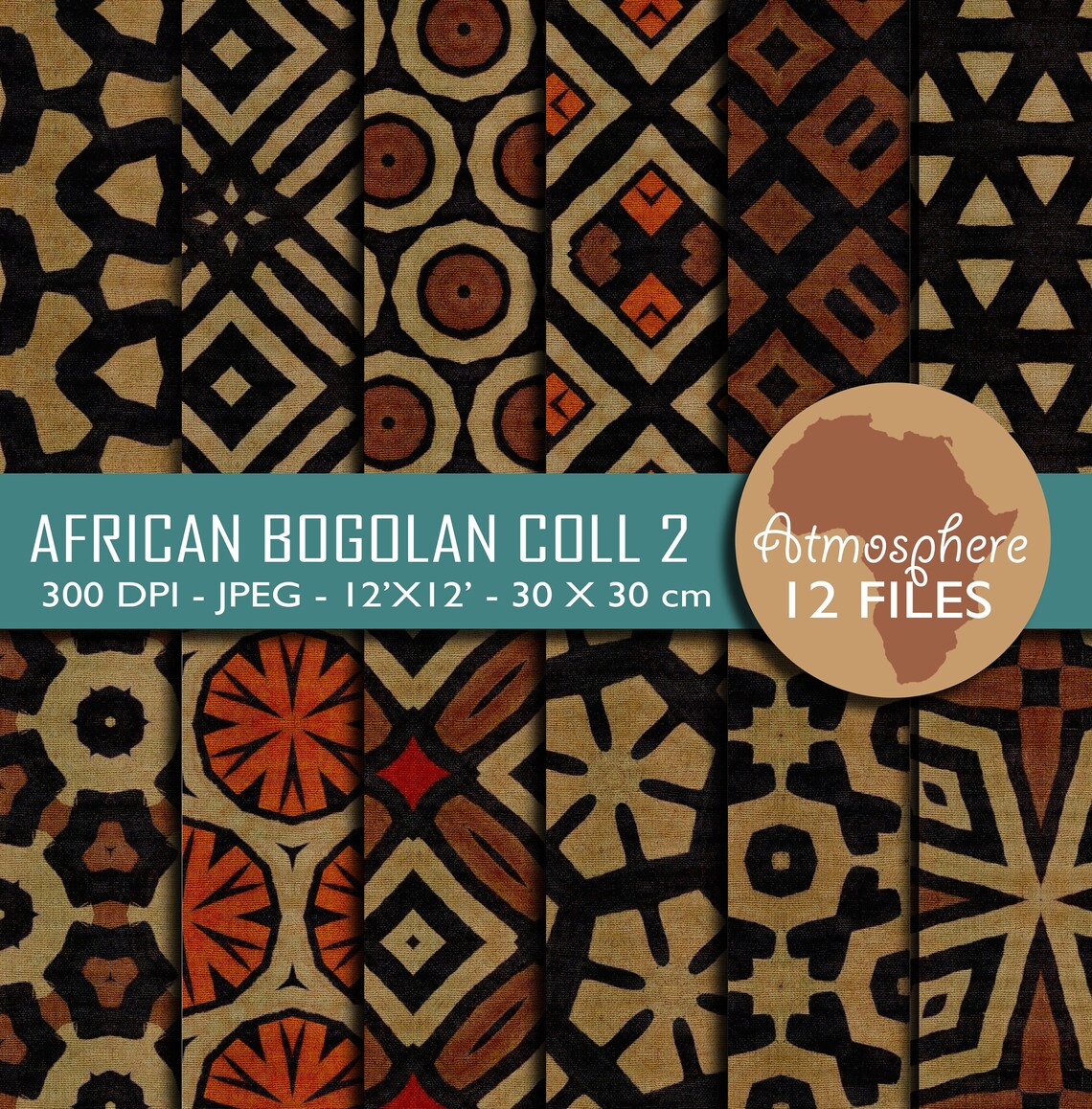 AFRICAN BOGOLAN Inspiration Patterns Pack of 12 Africa - Etsy