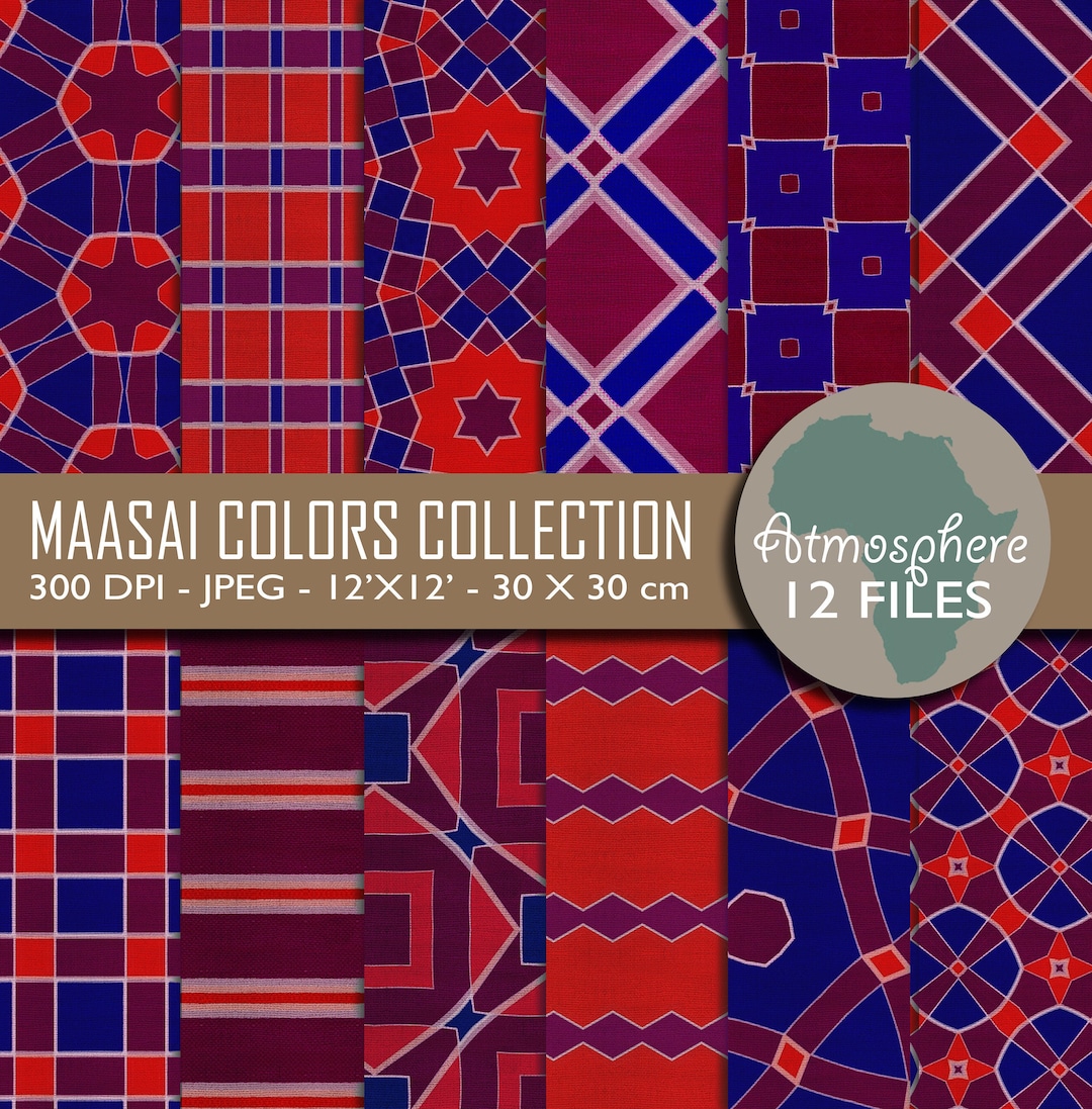Maasai Colors Collection Digital African Patterns - No Paper No Fabric ...