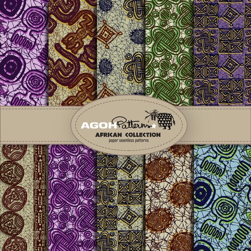 Africa Bright Colors African Kente Patterns Digital Paper - Etsy