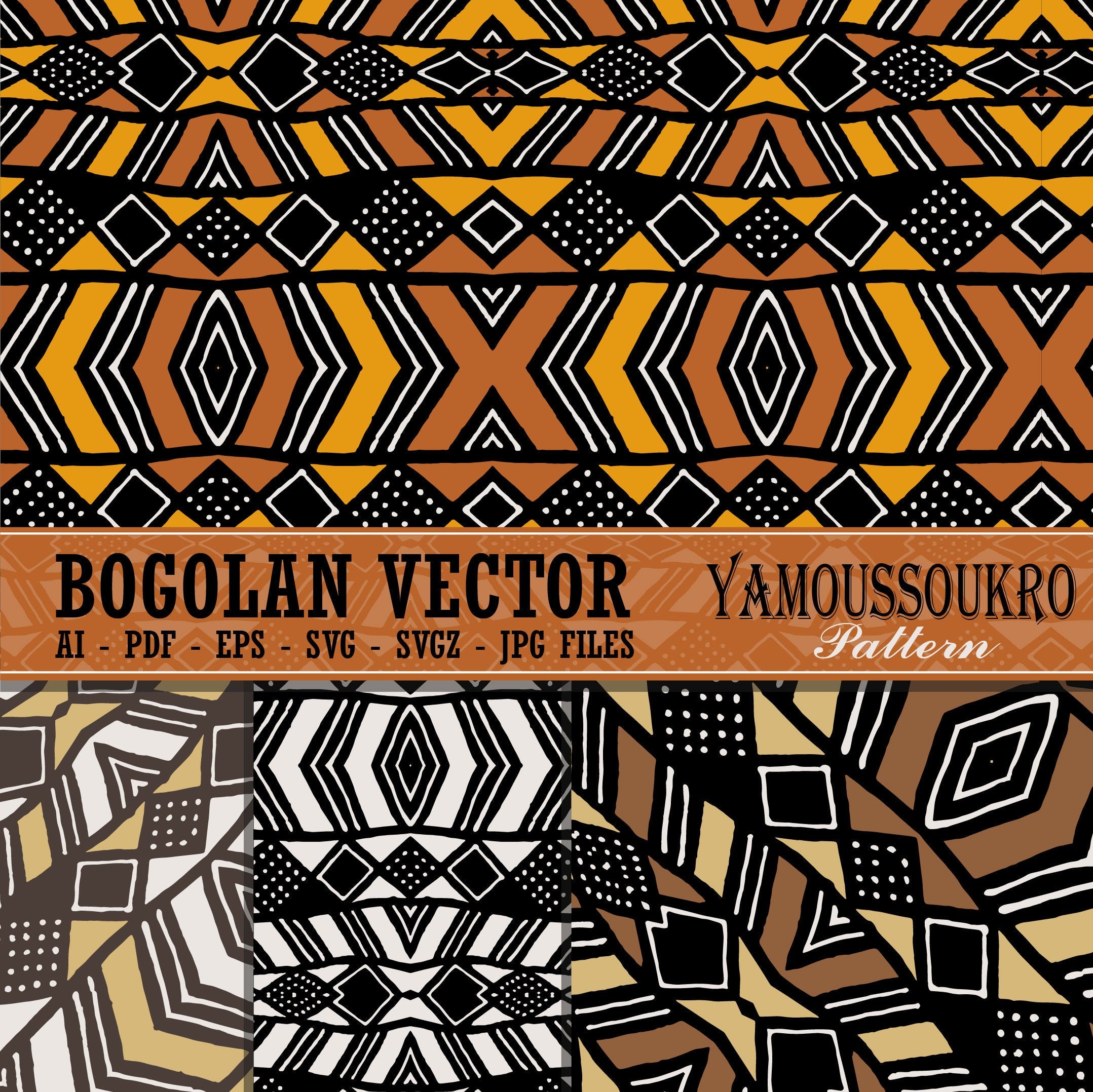 AFRICAN BOGOLAN vector Pattern AI jpeg svg svgz pdf eps | Etsy