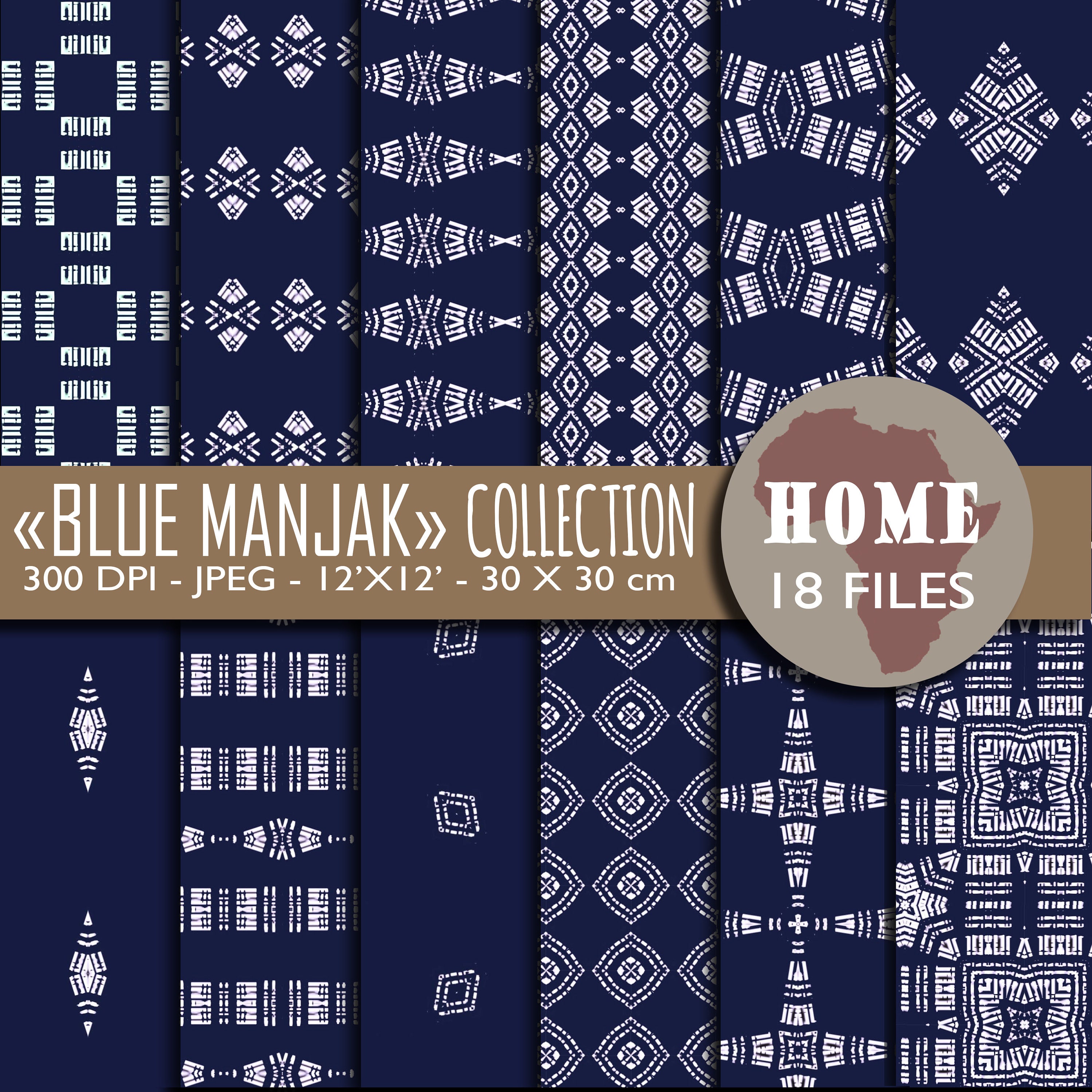 Pack of 12 Digital Files of Inspiration MANJAK Agohpatterns Afrique ...