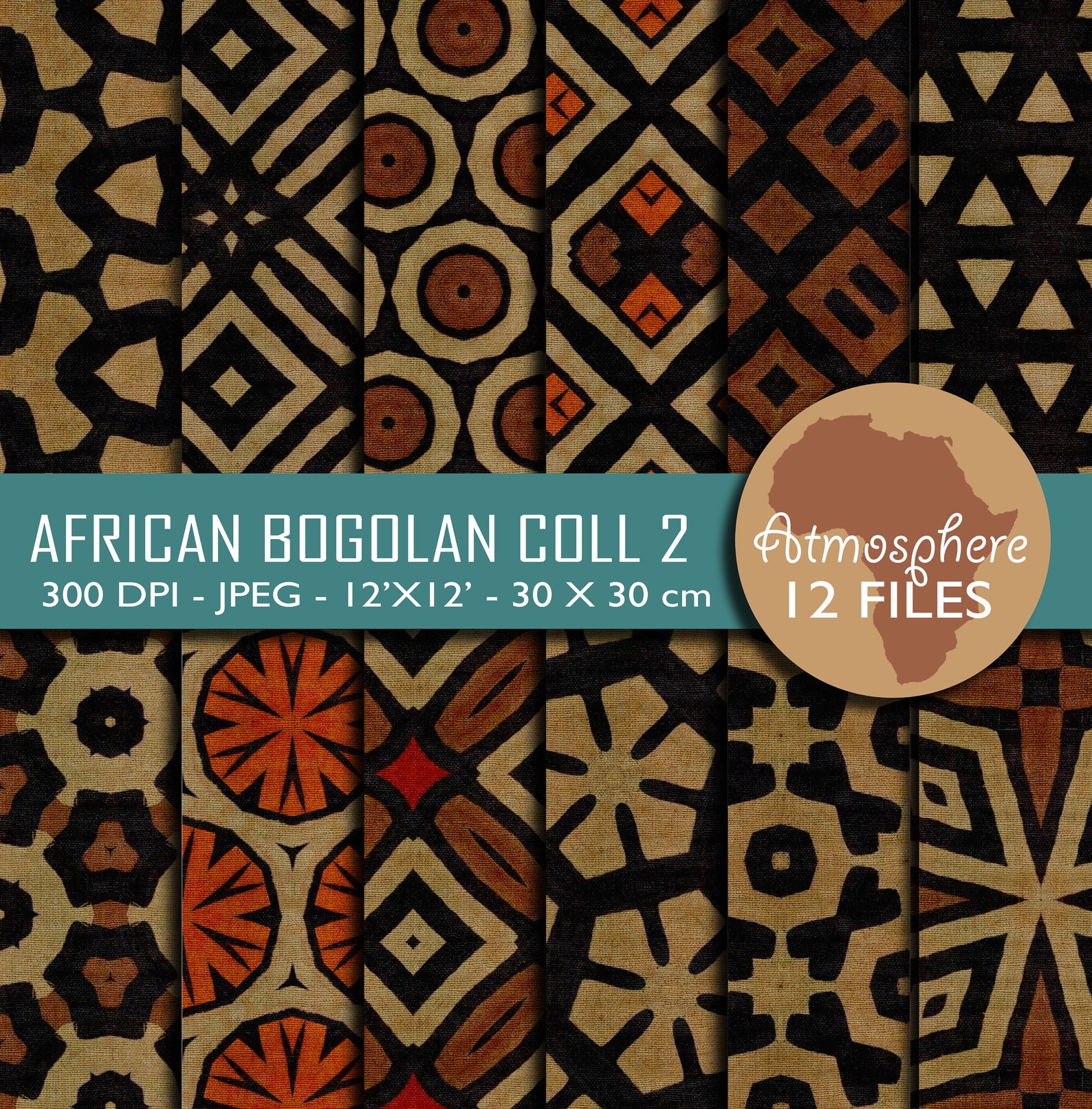 AFRICAN BOGOLAN Patterns Pack of 99 Files - Africa - Digital Paper ...