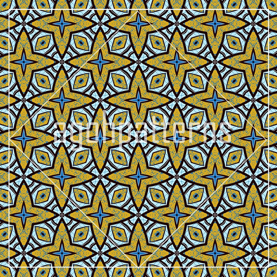 Yellow and Blue African Wax Pack of 15 Digital Patterns - Instant ...