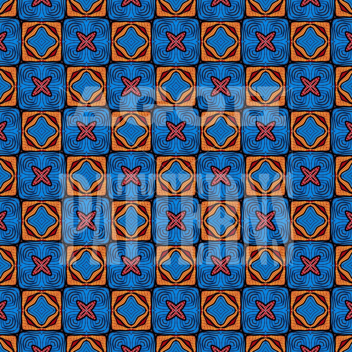 Miscellaneous Blue Ankara Style Patterns Afrique Papier - Etsy