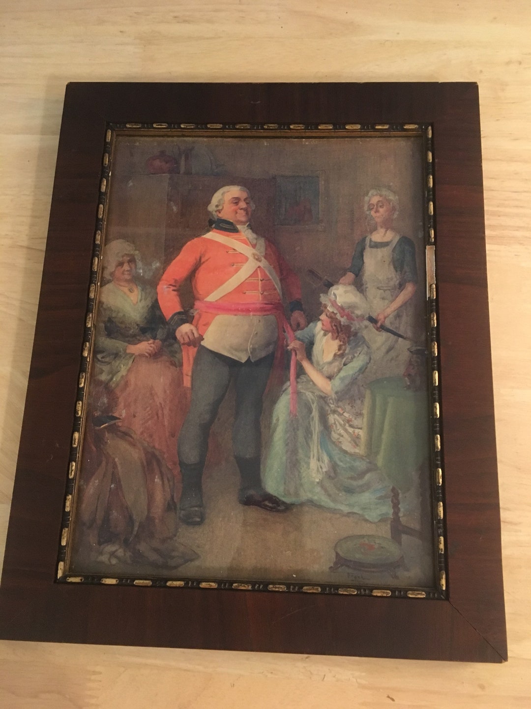 Vintage impresión enmarcada de Dickens personaje Gabriel Varden por ...