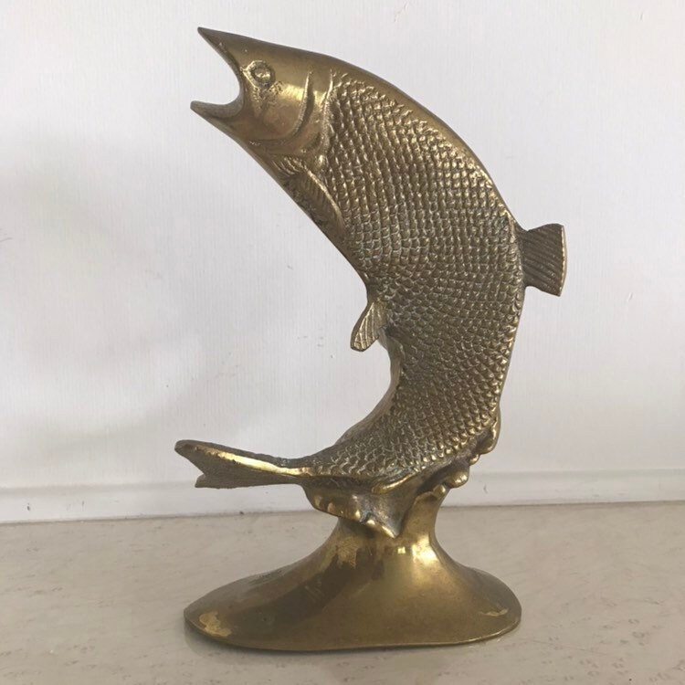 Home Décor Brass Fish Fishing Fisherman Home & Living etna.com.pe