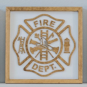 Fire Truck Sign, Wooden Firetruck Sign, Firefighter Room Decor, Fire ...