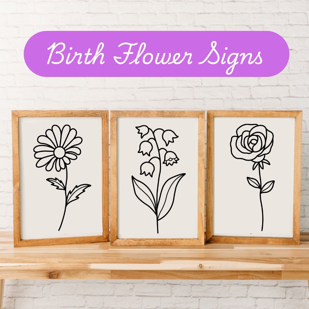 Birth Flower Signs, Birthflower Gift, November Birth Flower - Etsy