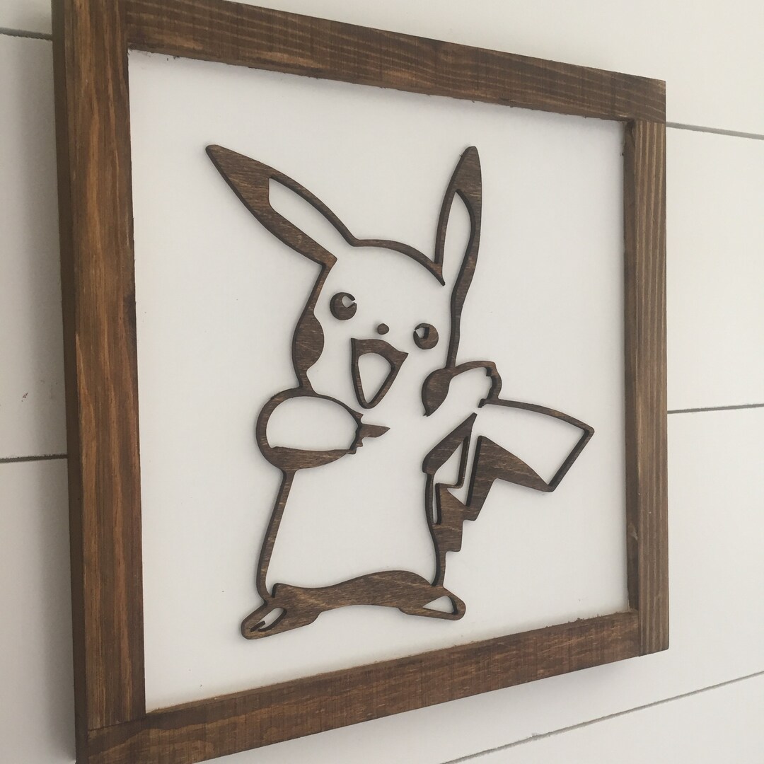 Pokemon Wood Signs, 16x16 Inch, Pokemon Home Decor, Pokemon Bedroom ...