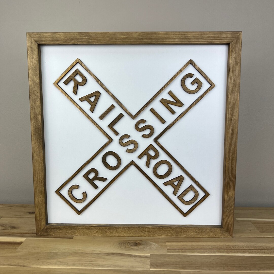 Boys Room Decor, Railroad Crossing, Train Sign, Train Decor Toddler ...