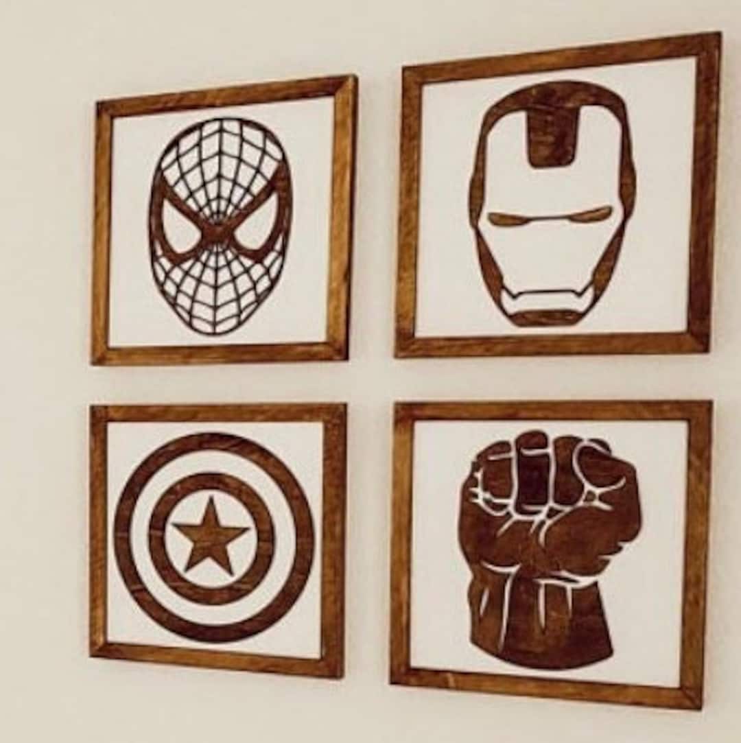 Superhero Sign 11"- Playroom Decor- Boys Room Wood Decor- Superhero ...