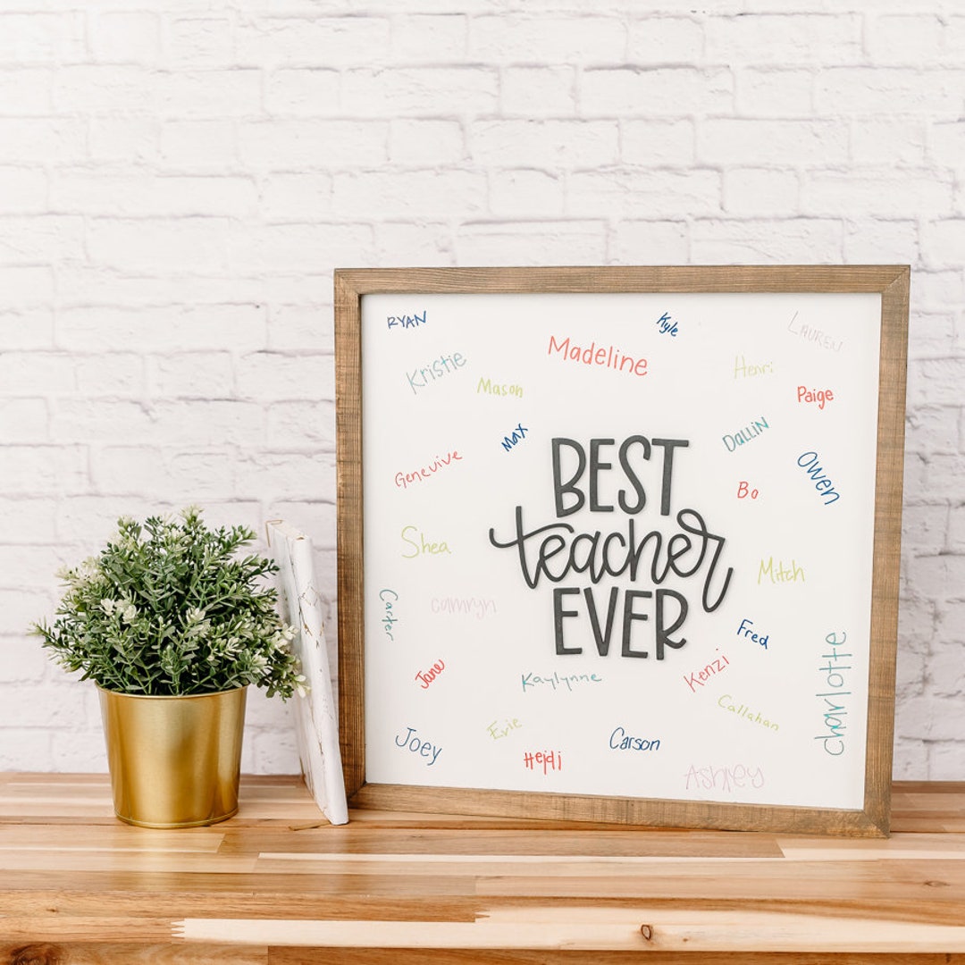 Write-on Teacher Appreciation Sign, Class Gift for Teacher, Male ...