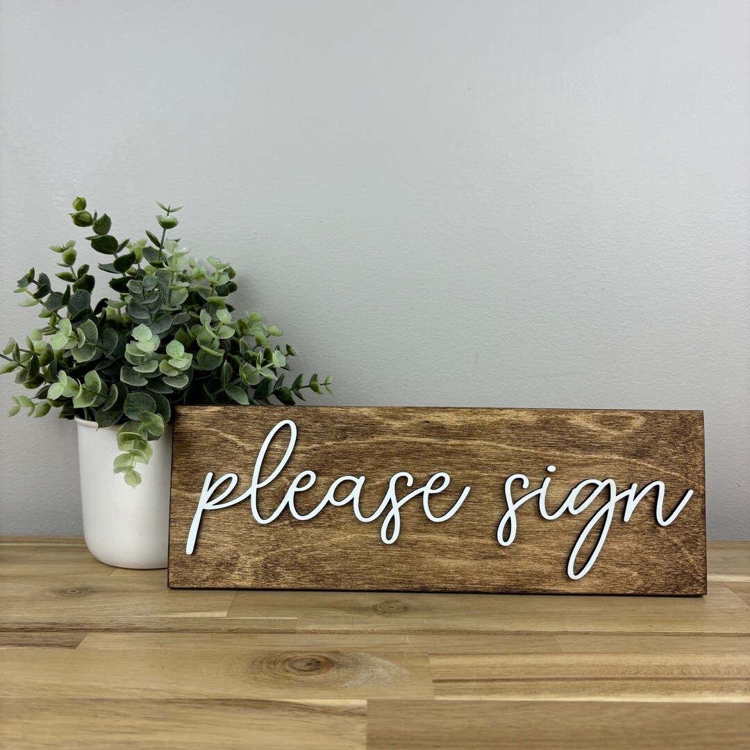 Please Sign SIGN, Please Sign Our Guestbook, Wood Wedding Sign, Please ...