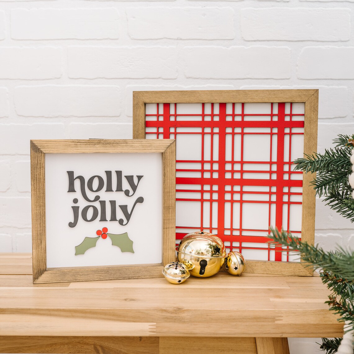 Christmas Sign Wood, Holly Jolly Sign, Christmas Signs Wood, Holly ...