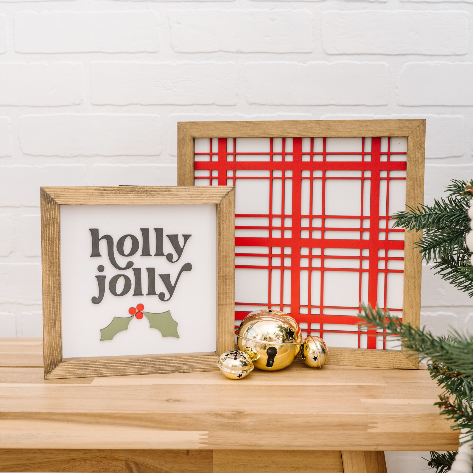 Christmas Sign Wood, Holly Jolly Sign, Christmas Signs Wood, Holly ...