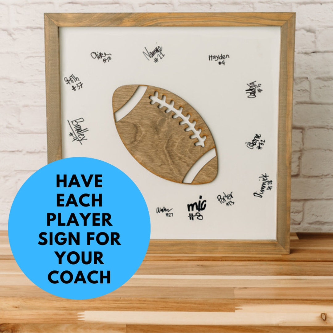 Football Sign, Thank You Coach, Football Gift, Personalized Coach Gift ...