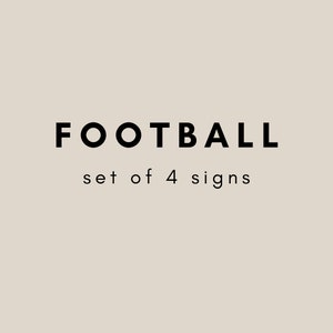 Set of 4 Football Signs, Football Gallery Wall, Football Gallery ...