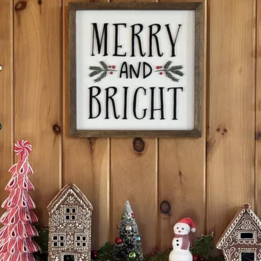Mantle Decor, Christmas Entryway Wall Decor, Christmas Sign Wood, Merry ...