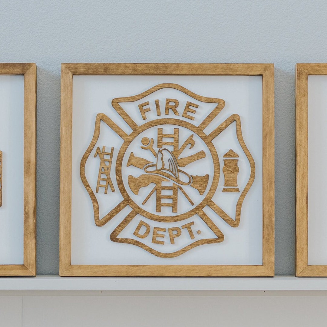 Fire Truck Sign, Wood Truck Art, Fire Truck Room Decor, 14x14 Inch ...