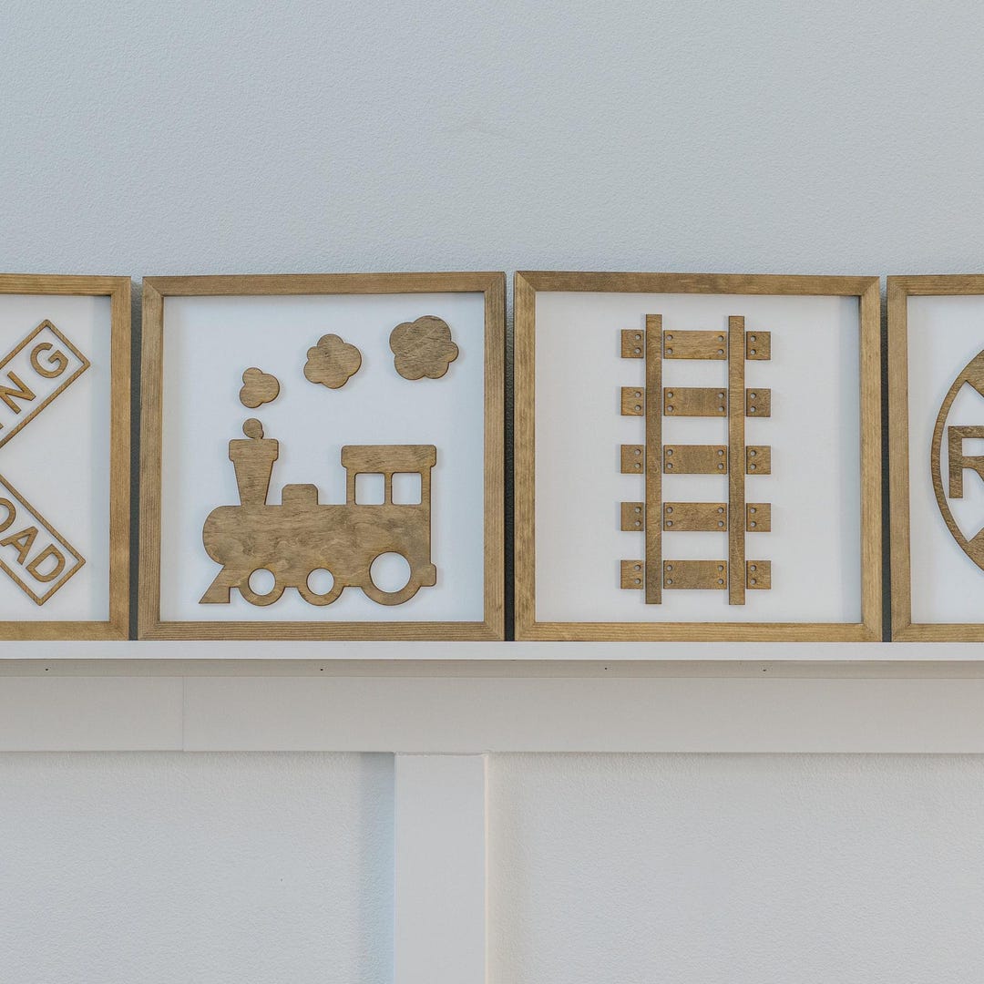 Boys Room Decor, Railroad Crossing, Train Decor Toddler, Train Bedroom ...