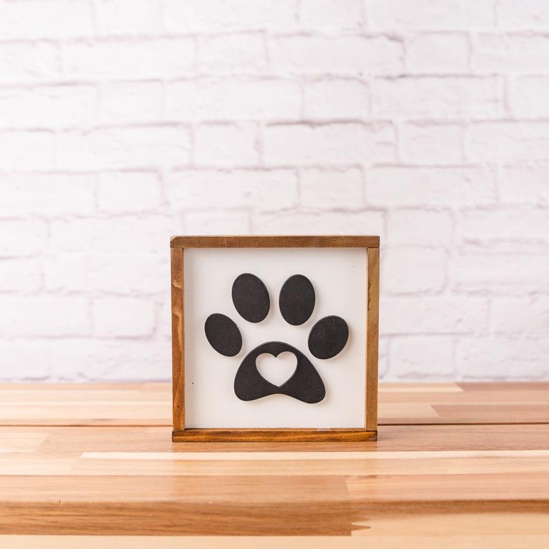 Paw Print Wood Sign, Pet Memorial Sign, Pet Remembrance, Rustic Dog ...