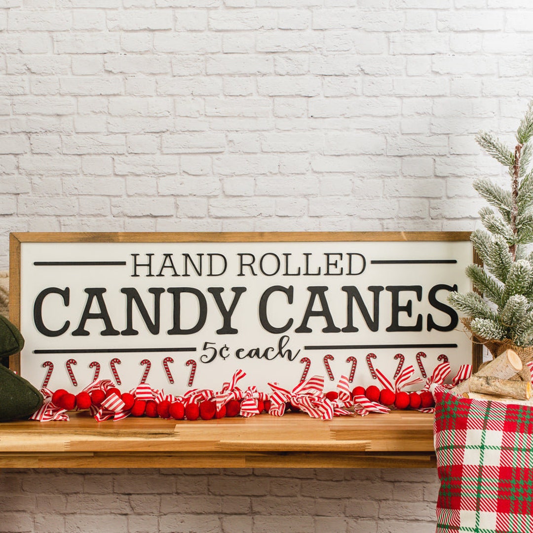 Candy Cane Lane Sign, 13x35 Inch Wood Sign, Christmas Sign Wood ...