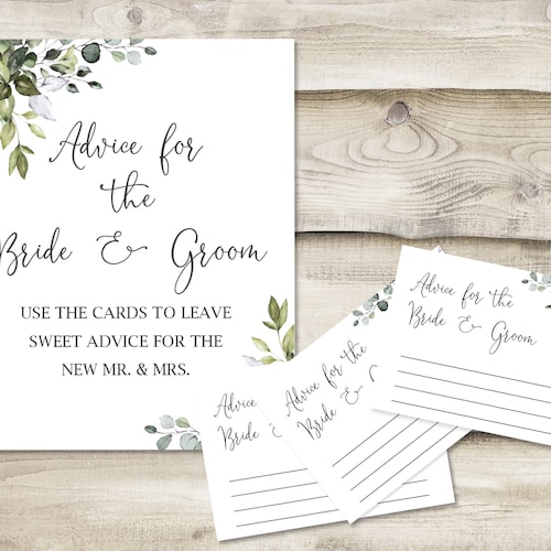 Advice for the Bride and Groom Advice for Couple Bridal Shower - Etsy