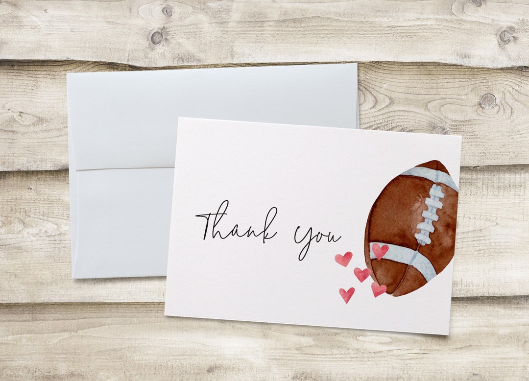 Football Bridal Shower Thank You Cards Sport Touchdown - Etsy